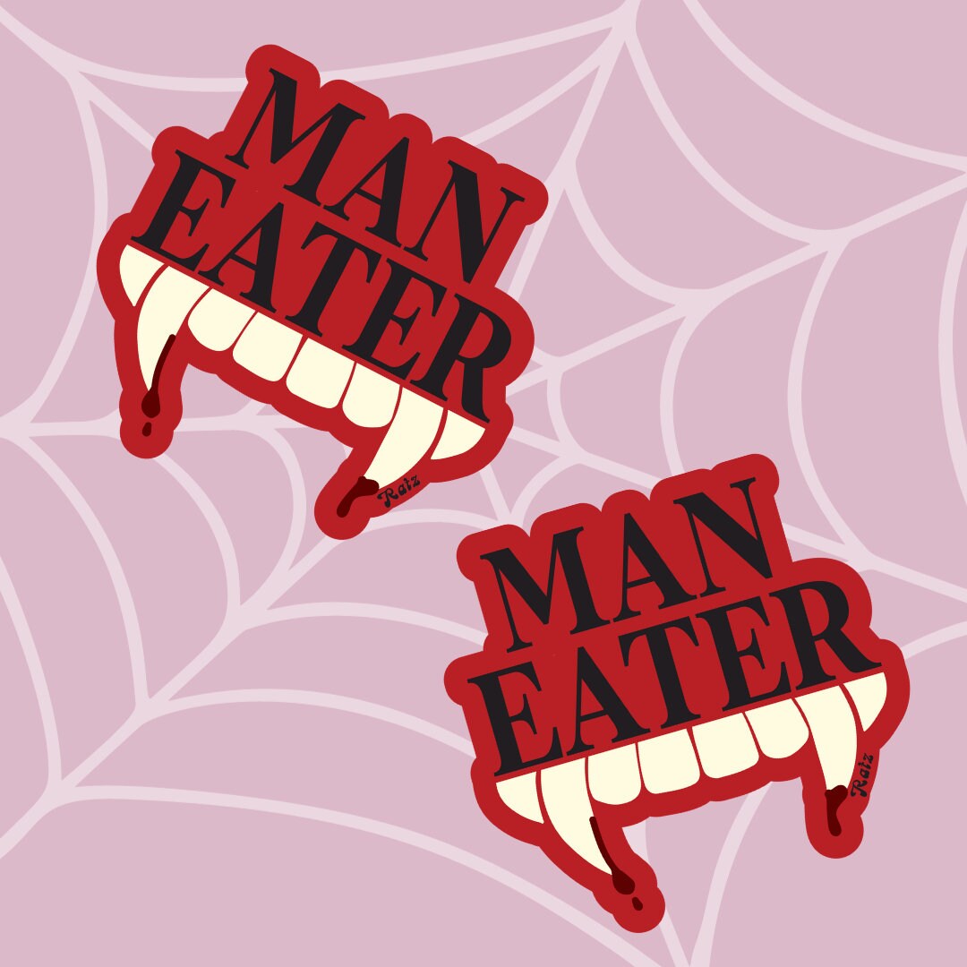 Man Eater Vampire Halloween Sticker - Etsy