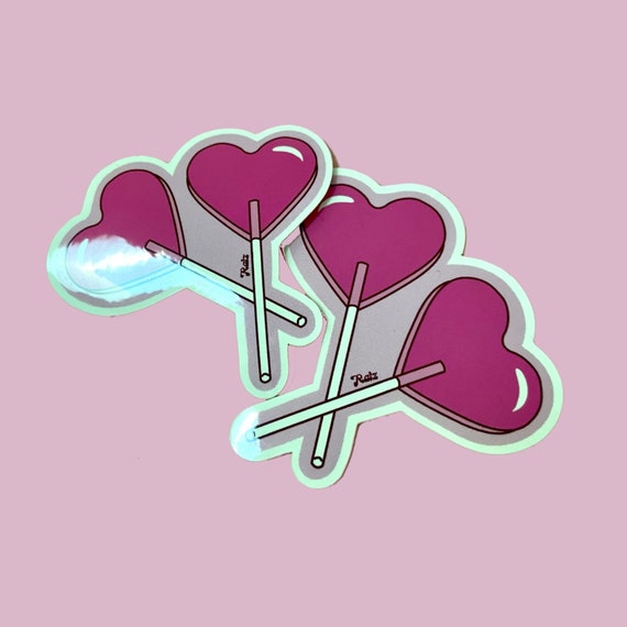 Heart Lollipop Sticker - Etsy
