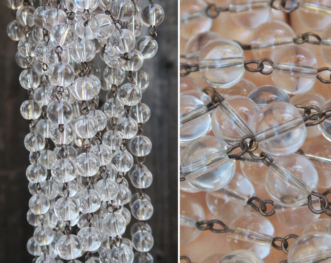 Vintage Antique Chandelier Lot 15 Crystal Glass Prisms Chains Brass ...