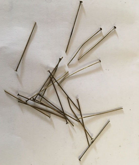 100 Antique Style Brass Patinated 1 Long Pin Parts for | Etsy