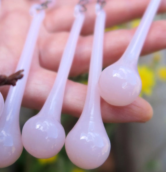 12 Rare Art Real Glass Crystal Prism Pink Rose Opaline Lamp | Etsy