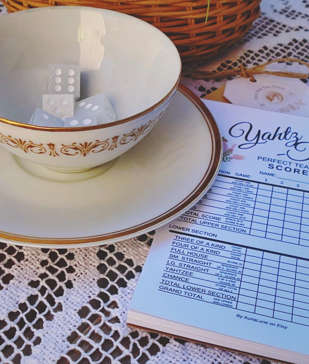 Yahtz-tea Teacup Game Set in Sugarcube - Etsy