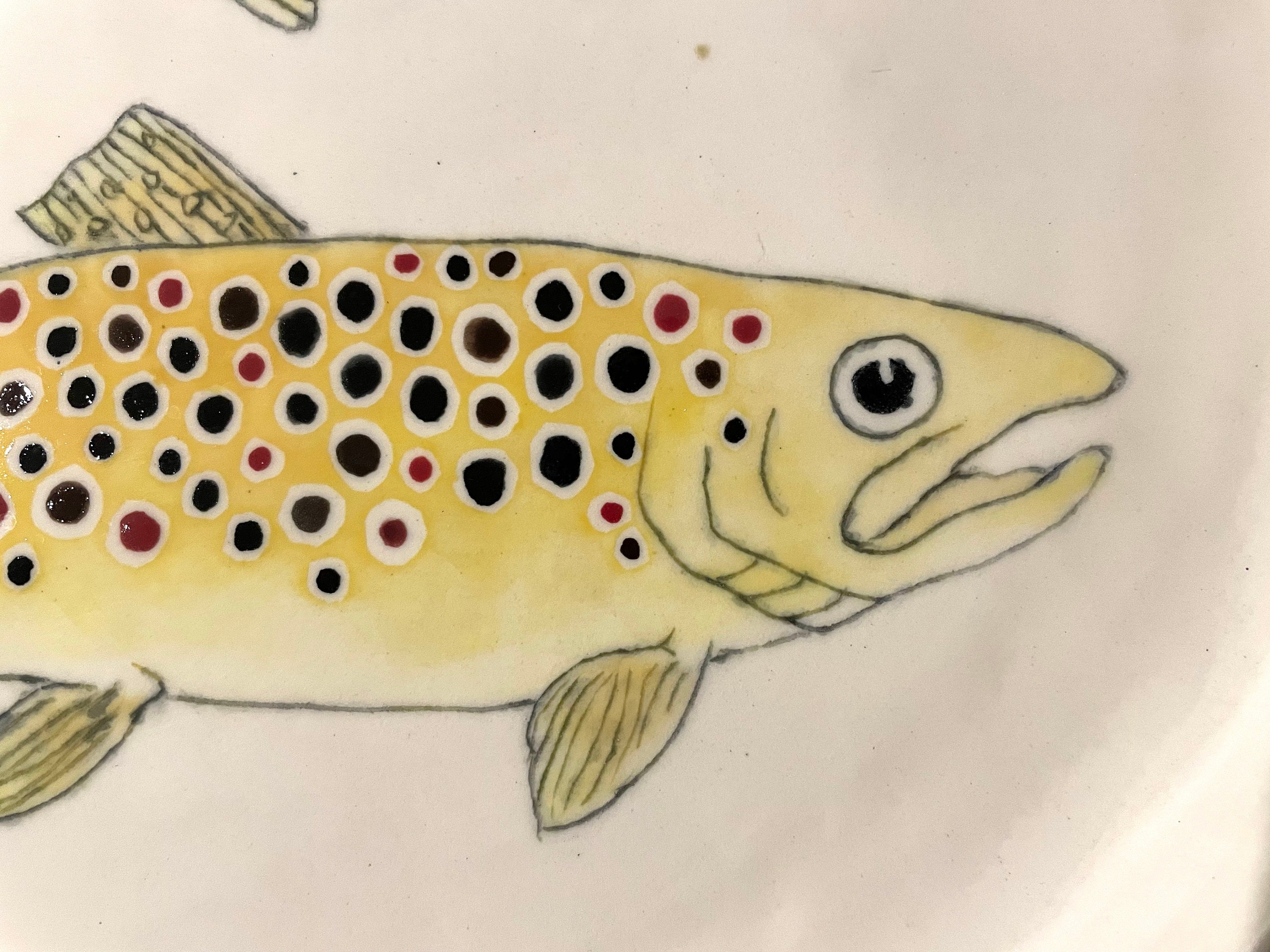 Brown Trout Duo Ceramic Plate - Etsy