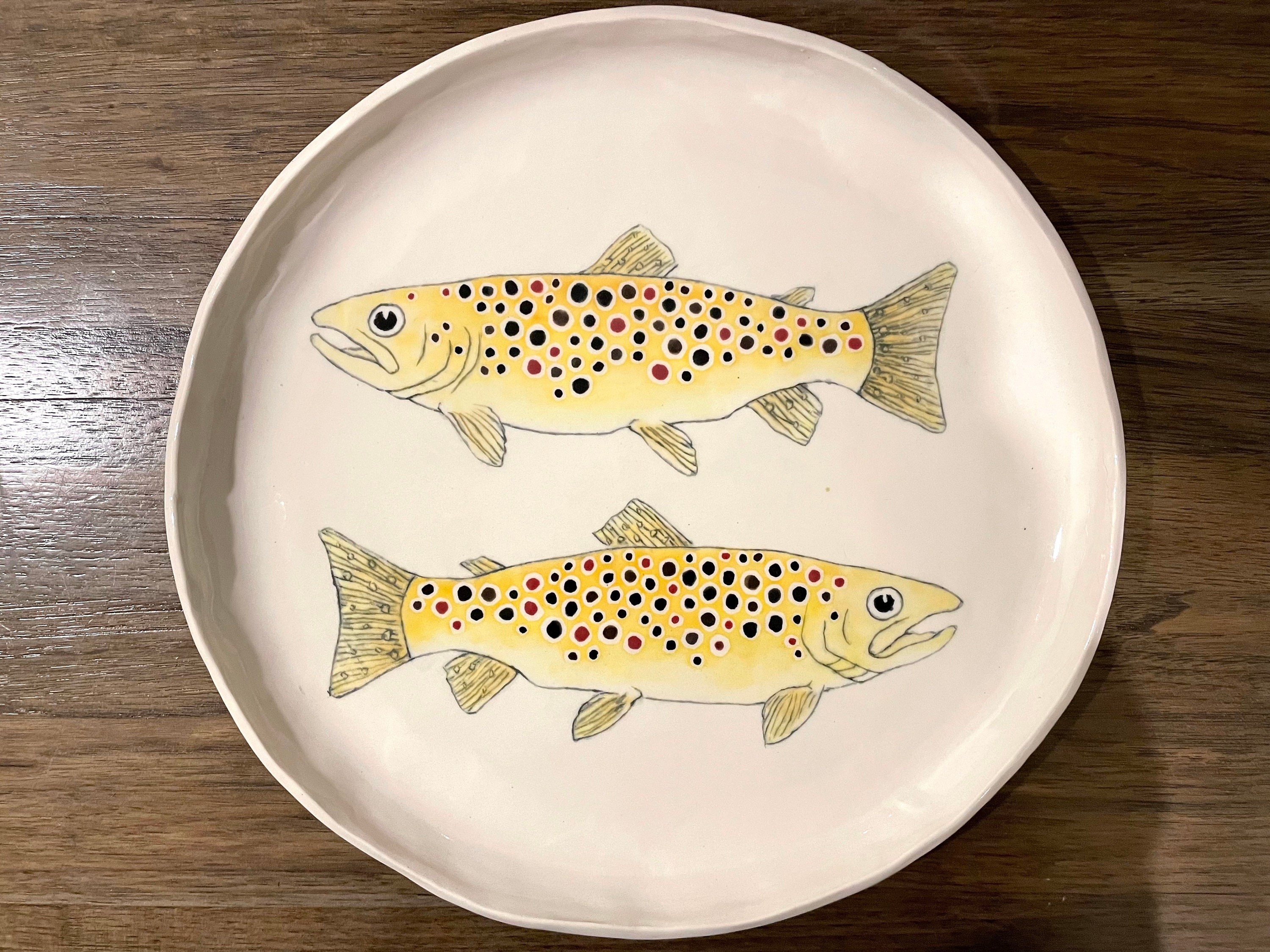 Brown Trout Duo Ceramic Plate - Etsy