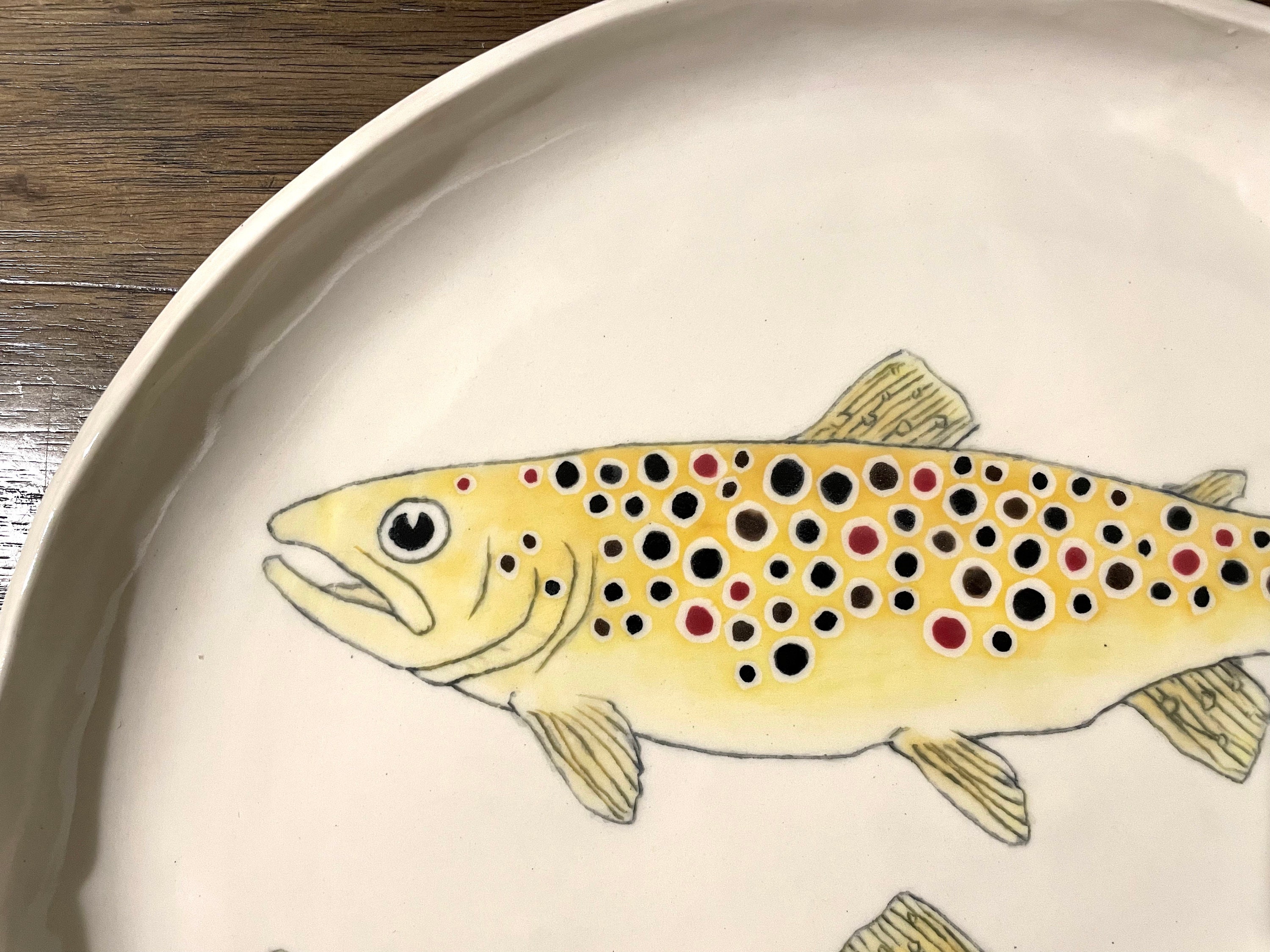 Brown Trout Duo Ceramic Plate - Etsy