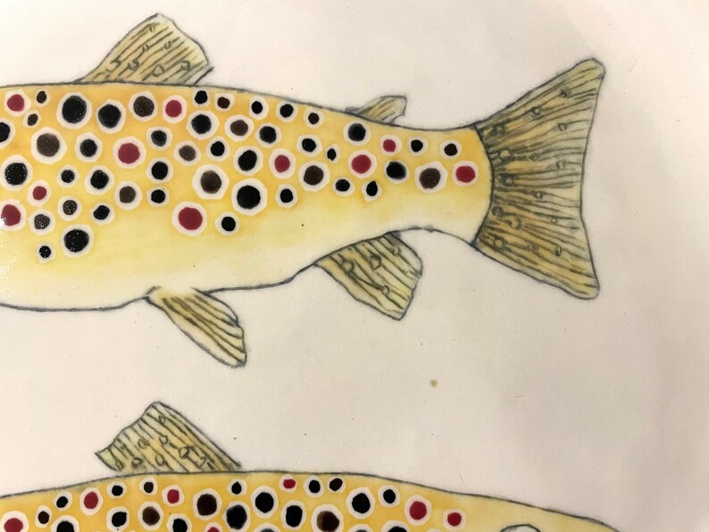 Brown Trout Duo Ceramic Plate - Etsy