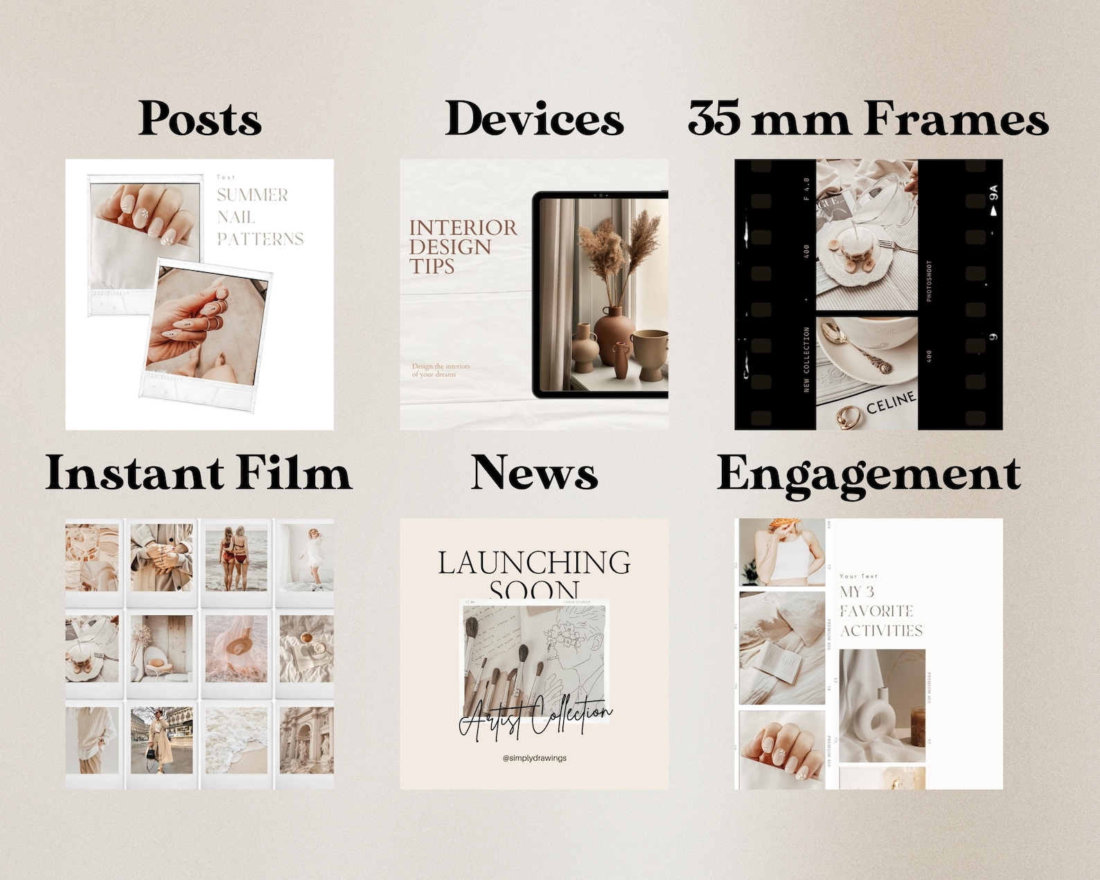 260 FILM OVERLAYS Instagram Post & Reels Templates - Media Kit - Story ...