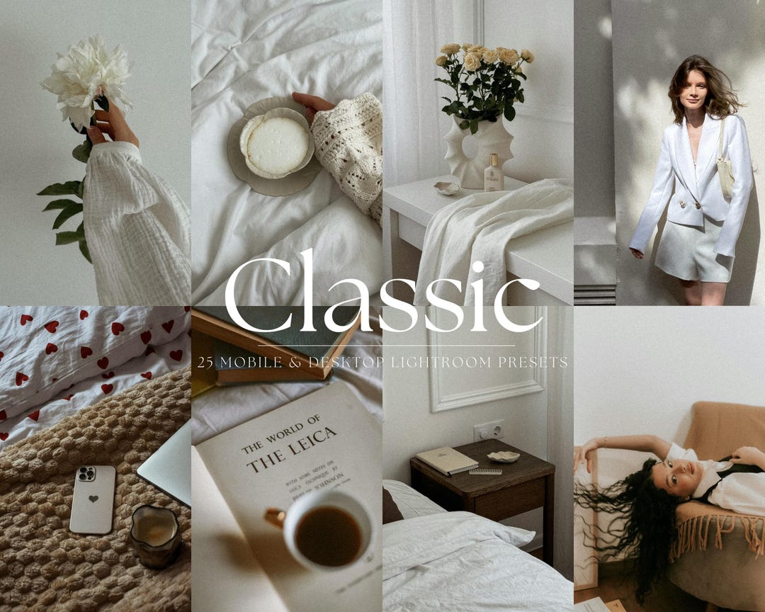 25 Lightroom Preset Bundle | Luxury Aesthetic Presets, Clean Neutral ...