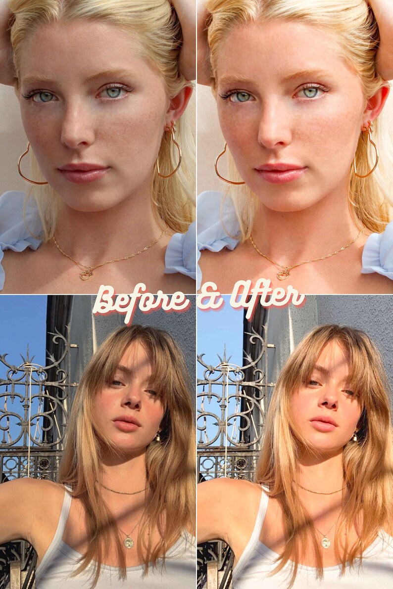 7 Bright Mobile Lightroom Presets Clean Photo Editing Filter | Etsy