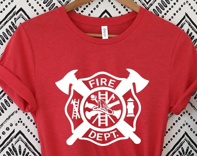Fire Department Shirt, Fire Dept. Logo Shirt, Firefighter T-shirt ...