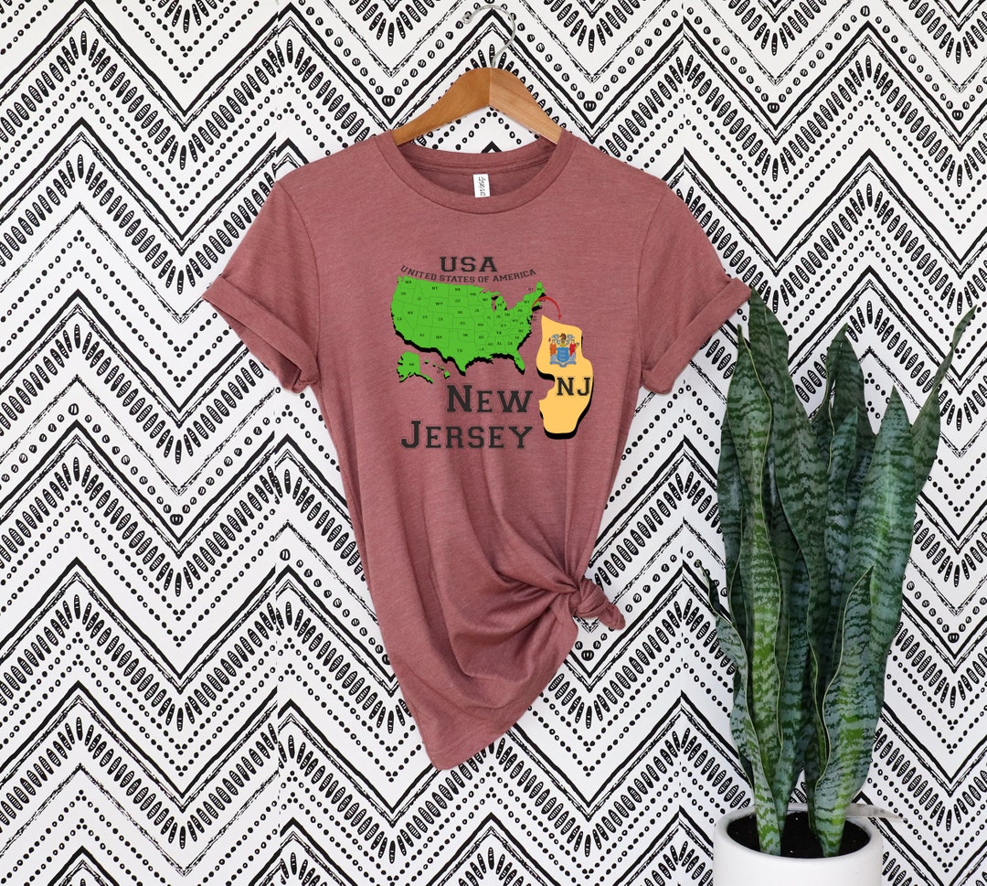 New Jersey Map Shirt,new Jersey State Flag Shirt,new Jersey Shirt,new ...
