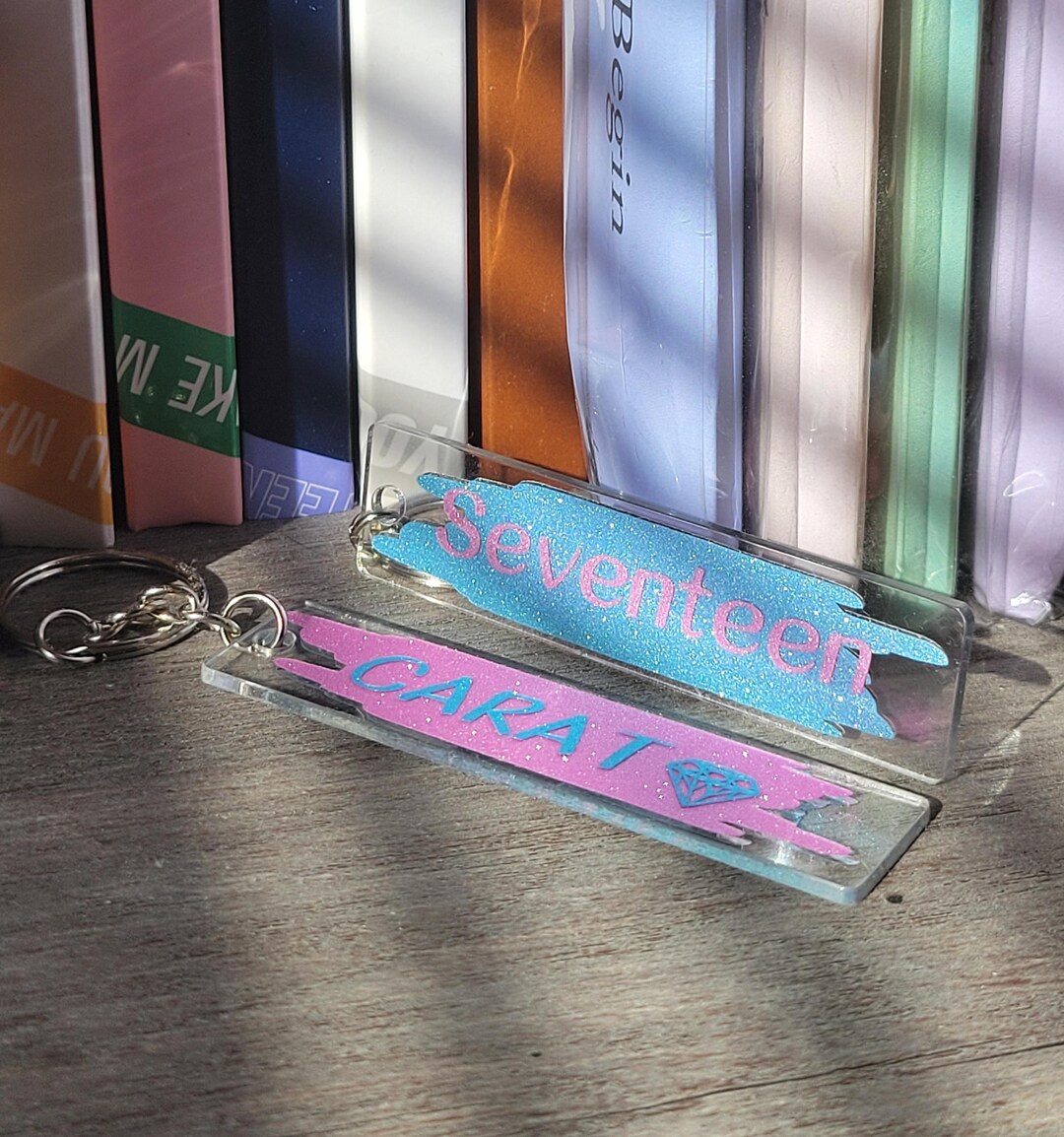 Seventeen Carat Keychain | SVT Kpop Keychain Shimmery | Kpop Keychain ...
