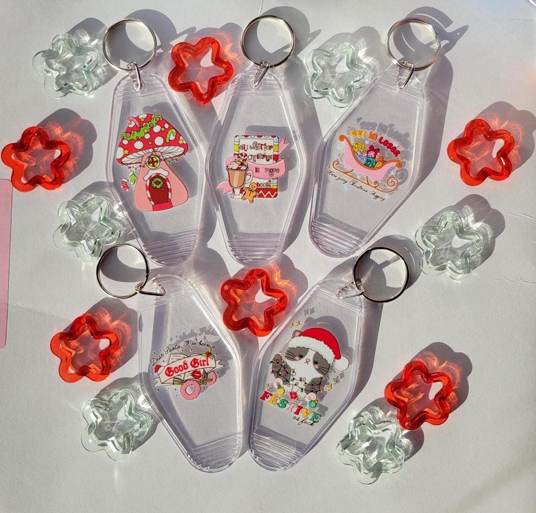 Christmas Motel Keychain / Stocking Stuffers / Holiday Motel Keychain ...