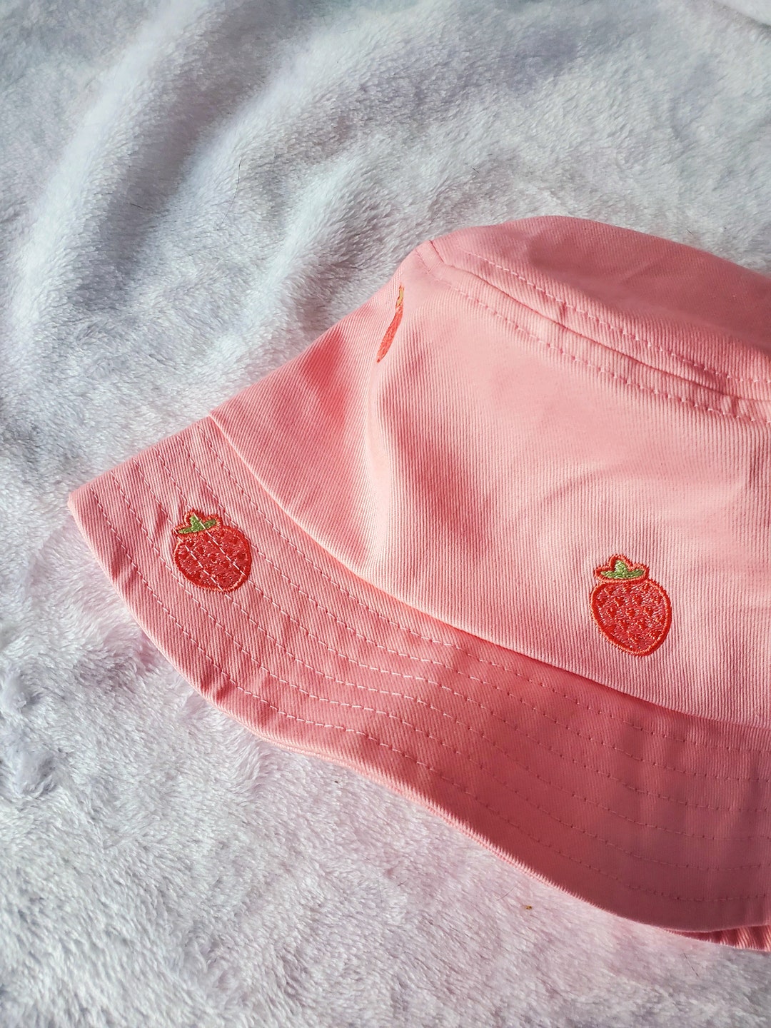 Pink Strawberry Bucket Hat READY TO SHIP - Etsy