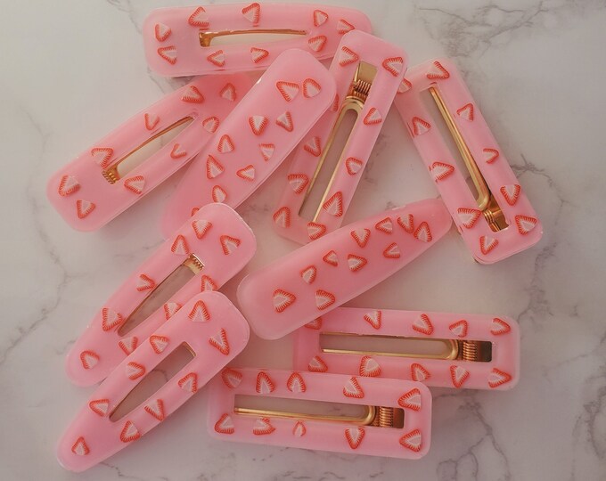Strawberry Milk Barrettes / Hair Pins / Hair Clips - Etsy