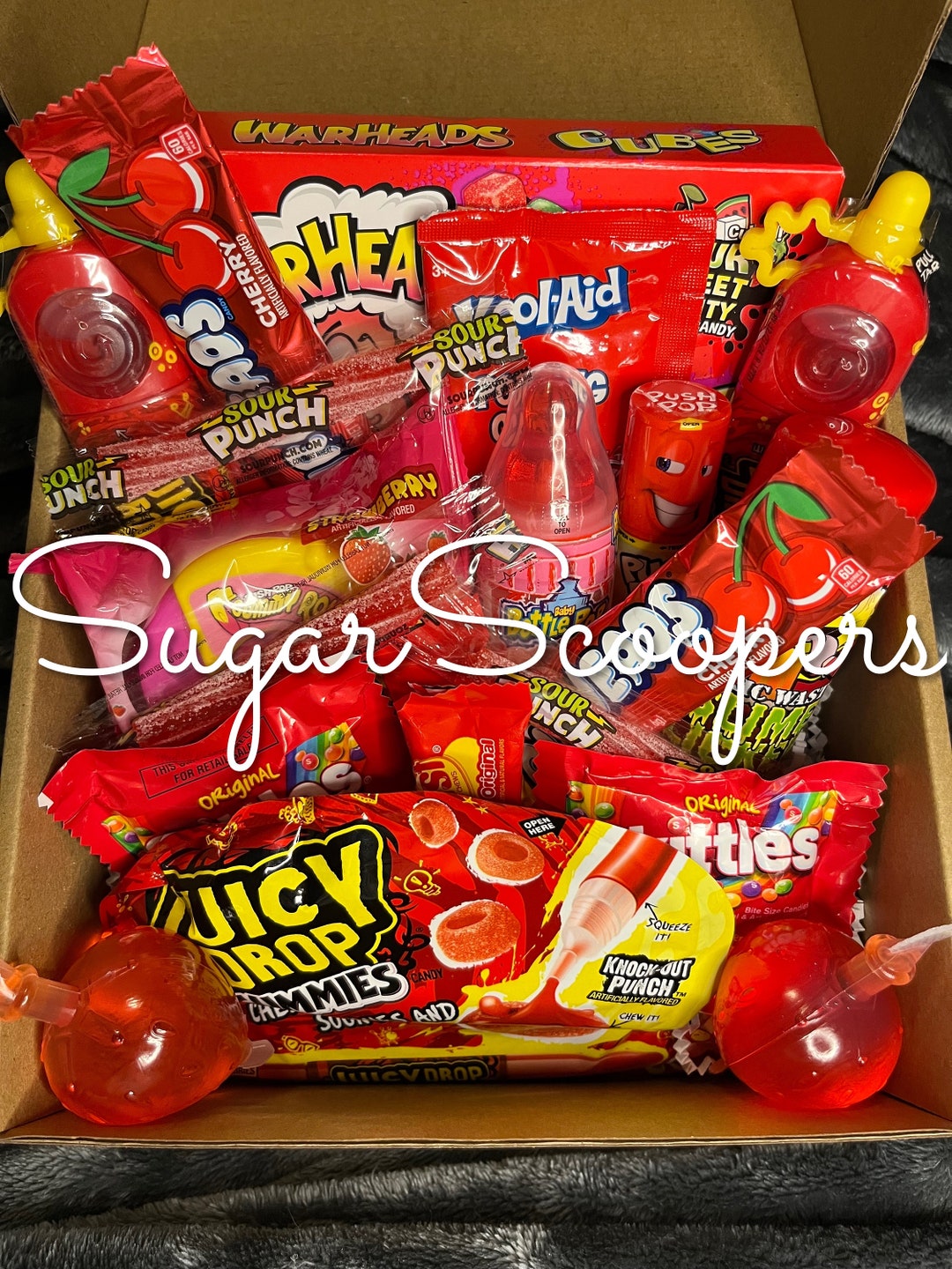 Red Candy T Box With Popular And Sour Tik Tok Candies Over 2lbs Of