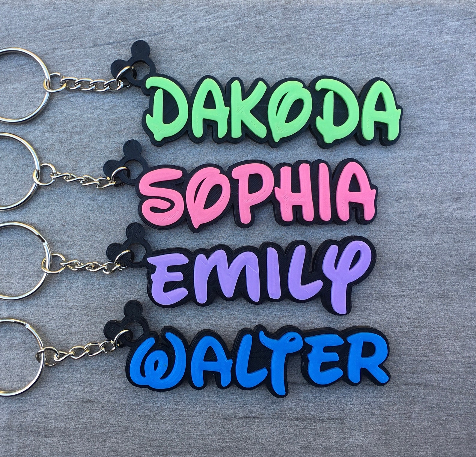 Disney Style Name Keychain Disney Letters Personalized Name - Etsy