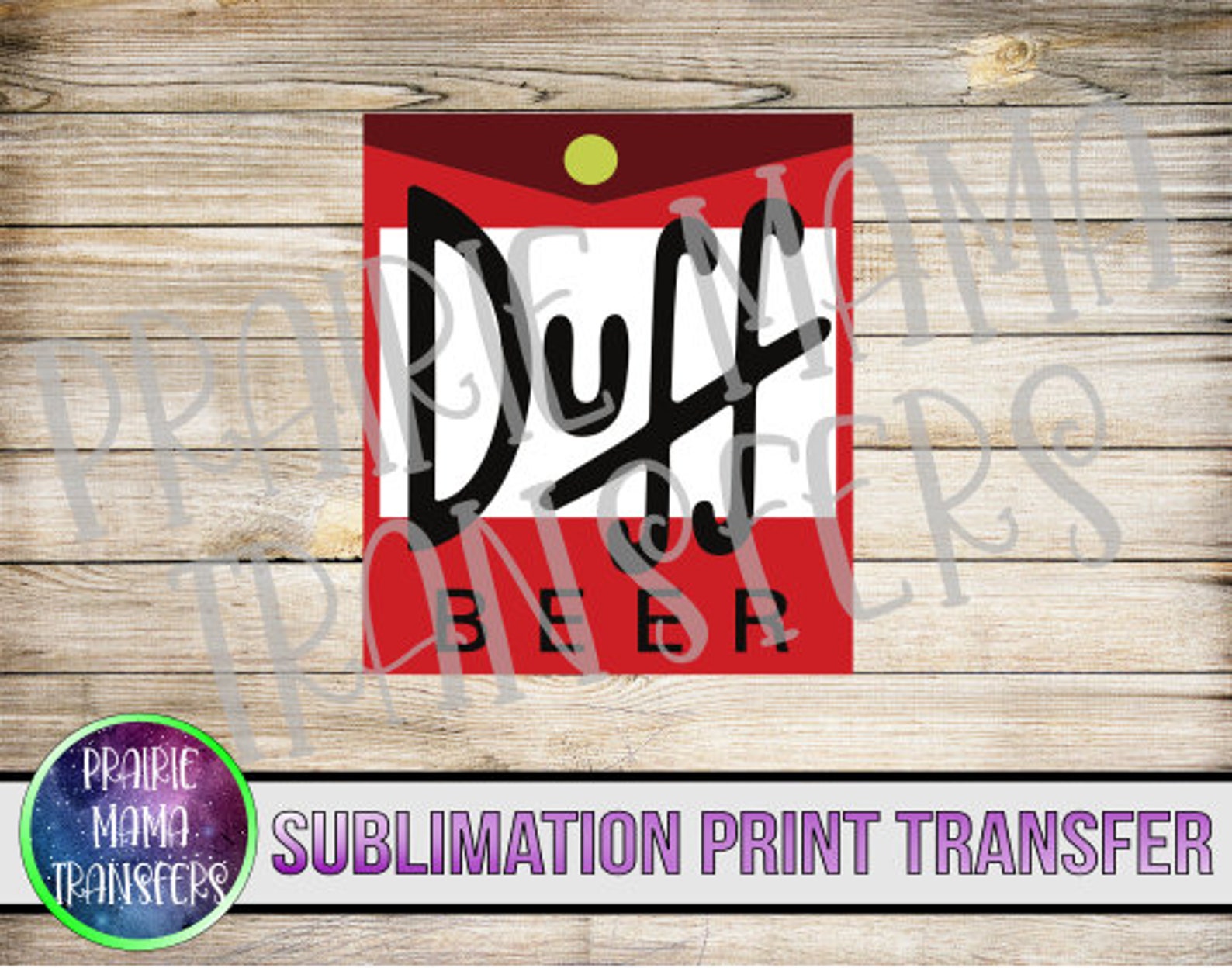 DUFF beer logo The Simpsons SUBLIMATION print transfer Ready | Etsy