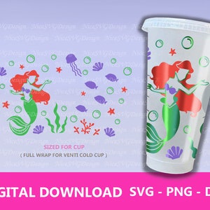 Mermaid Tale SVG Summer Starbucks Cup para 24oz Venti Tumbler Wrap ...