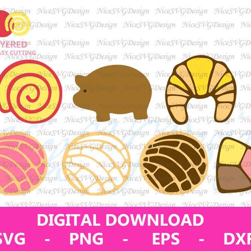 Concha Pan Dulce Mexican Sweet Bread SVG Bundle - Etsy