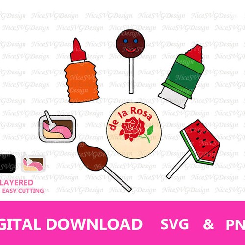 Mexican Spicy Snacks Mexican Clipart SVG/PNG/DXF Cut File - Etsy
