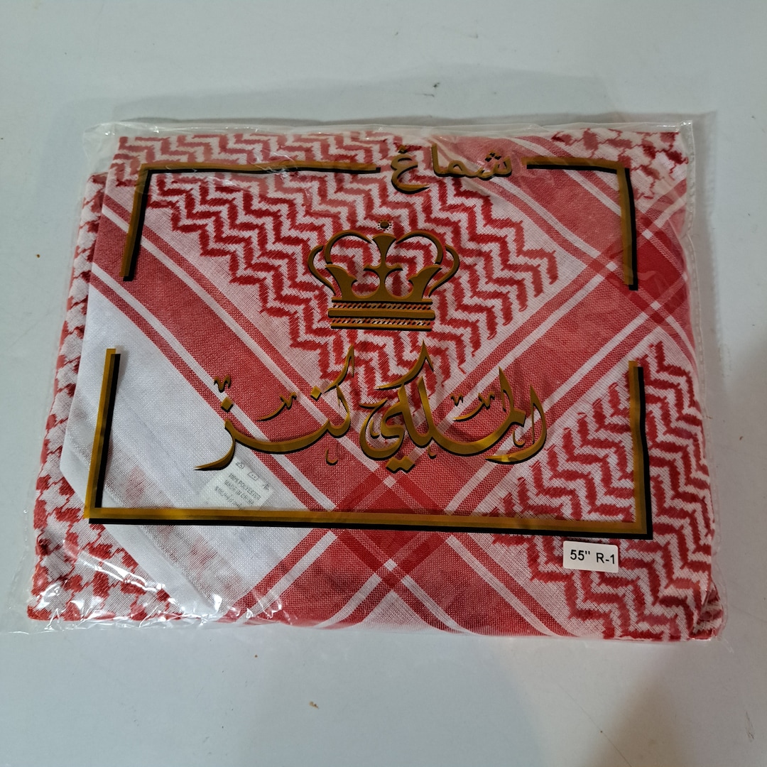 Red and White Unisex Arab Shemagh Scalf - Etsy