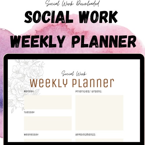 Social Work Daily Planner Printable Appointments Hourly | Etsy