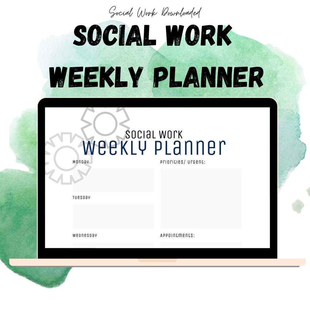 Social Work Weekly Planner Printable | Priorities, Urgent, Appointments ...