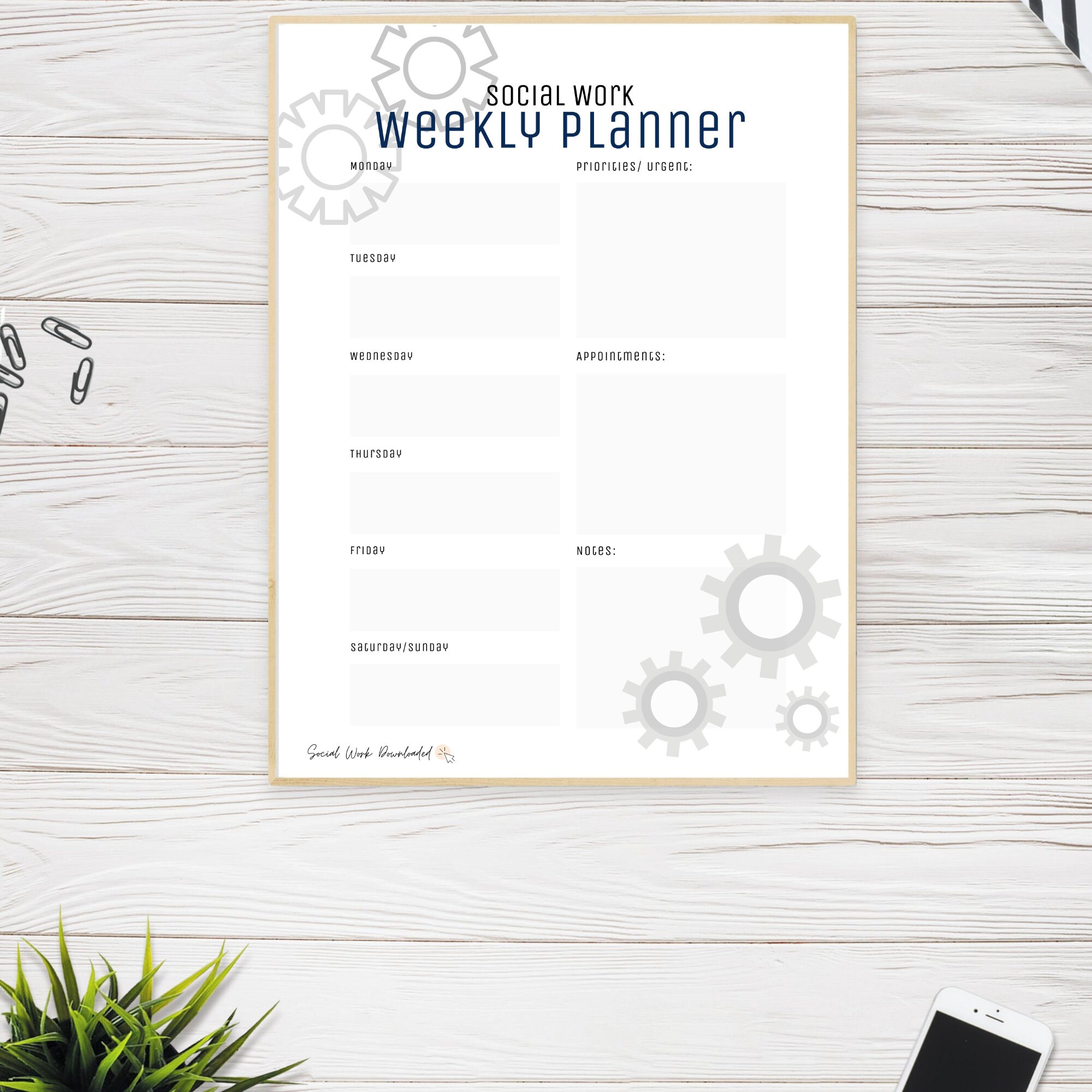 Social Work Weekly Planner Printable | Priorities, Urgent, Appointments ...