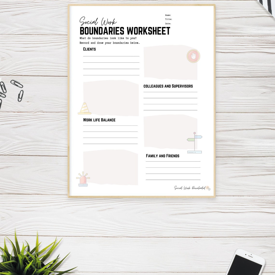 Social Work Professional Boundaries Worksheet | Code of Ethics | Social ...