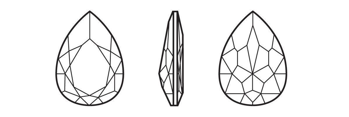 Swarovski Crystal Art 4327 Tear Drop Faceted Fancy Stone Color - Etsy