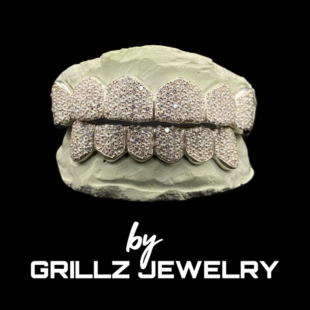 Custom Grillz Real SI Diamonds, Grillz Honeycomb Settings CZ Stowes ...