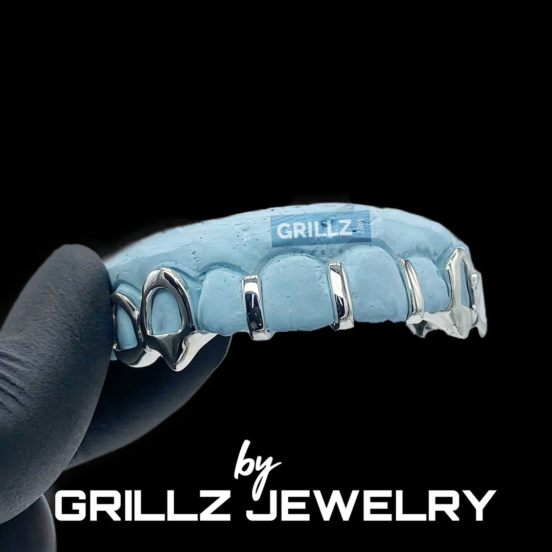 Grillz Gap Fillers Open Face Canines / Fangs silver 925 14K Gold ...