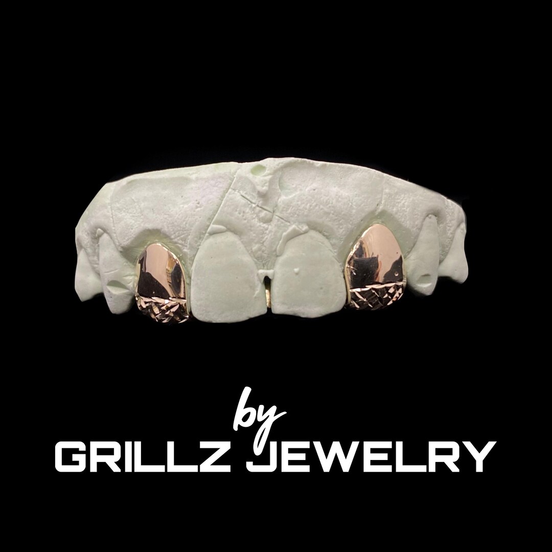 Grillz Small Fangs Diamond Cut With Back Bar | Signature Custom Grillz ...