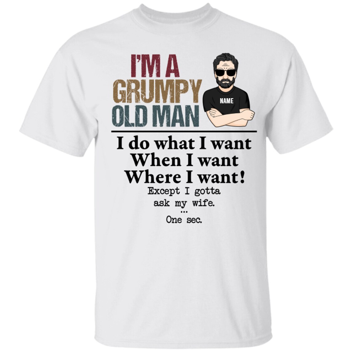 Im A Grumpy Old Man Shirt Personalized Shirt For Men Etsy