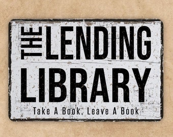 The Little Library Vintage Style Metal Sign Contemporary | Etsy