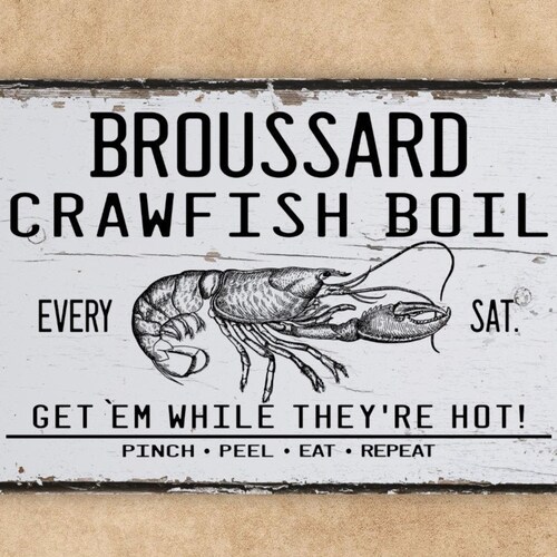 Vintage Style Crawfish Boil Personalized Metal Sign - Etsy