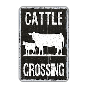 Cattle Crossing Sign, Contemporary Modern Farmhouse Metal Wall Decor ...