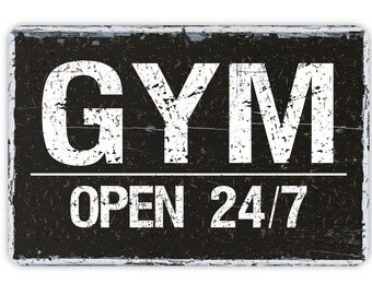 24 Hour Gym Sign - Etsy