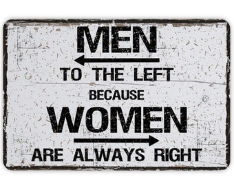 Men to the Left Sign - Etsy