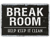 Custom Employee Break Room Metal Sign Rustic Modern Wall - Etsy