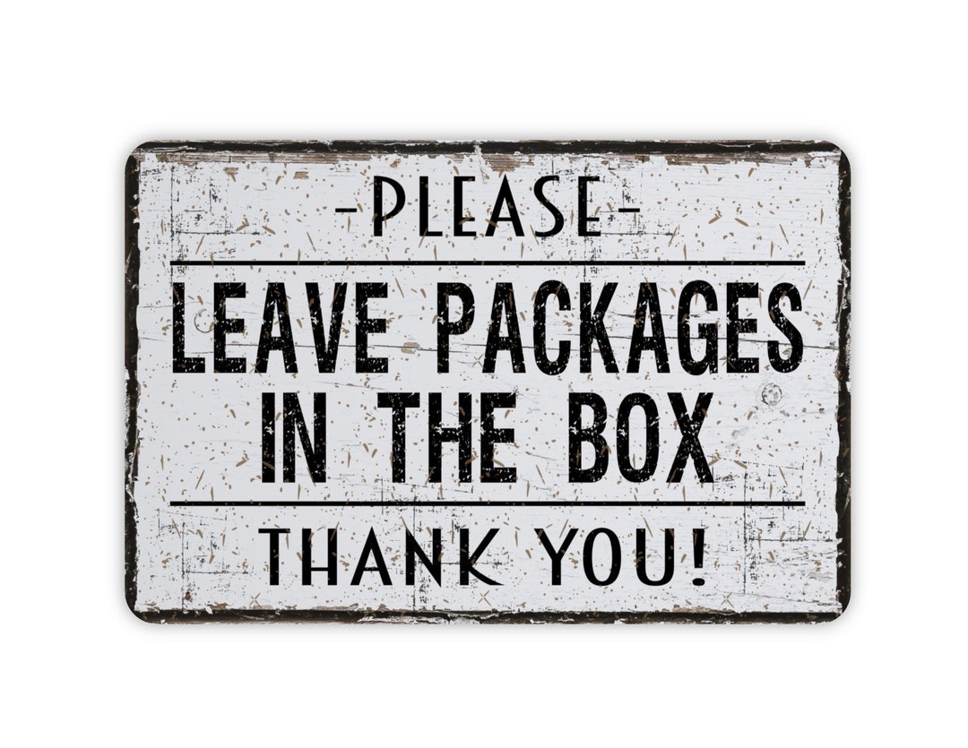 Please Leave Packages in the Box Sign, Custom Modern Farmhouse Metal ...