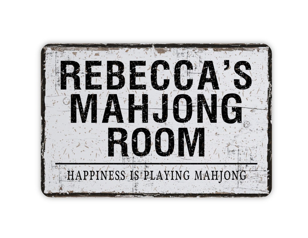 Personalized Mahjong Game Room Sign, Rustic Contemporary Modern ...