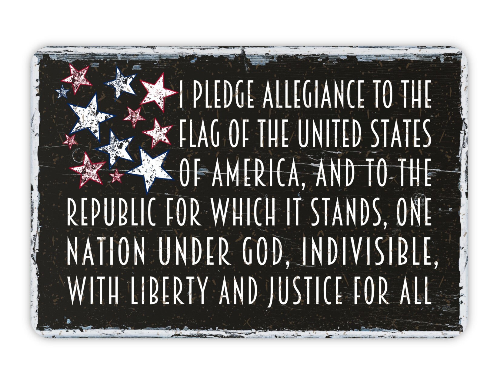 Pledge of Allegiance Metal Sign Distressed Rustic Farmhouse - Etsy