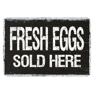 Fresh Eggs Sign, Custom Chicken Farm Metal Art, Contemporary Modern ...