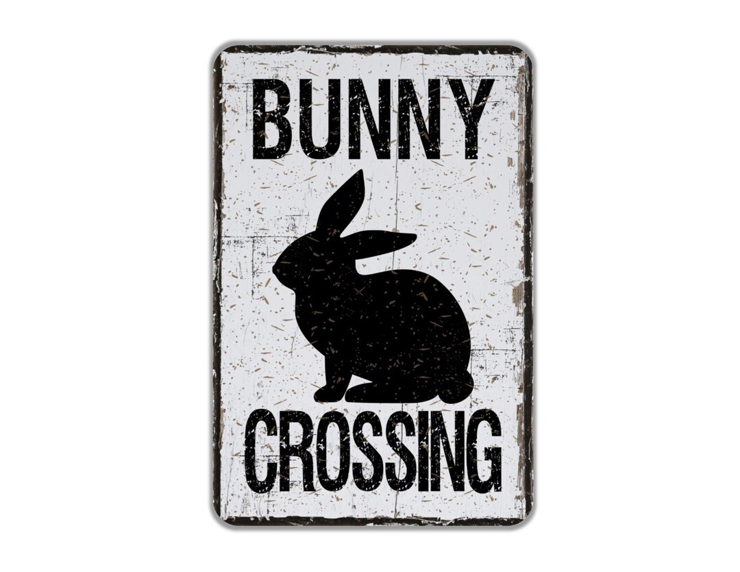 Bunny Crossing Metal Sign, Contemporary Modern Farmhouse Farm Animal ...