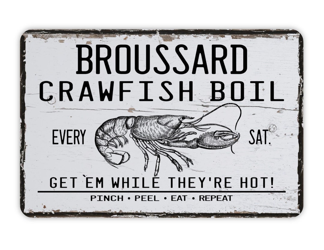 Vintage Style Crawfish Boil Personalized Metal Sign - Etsy