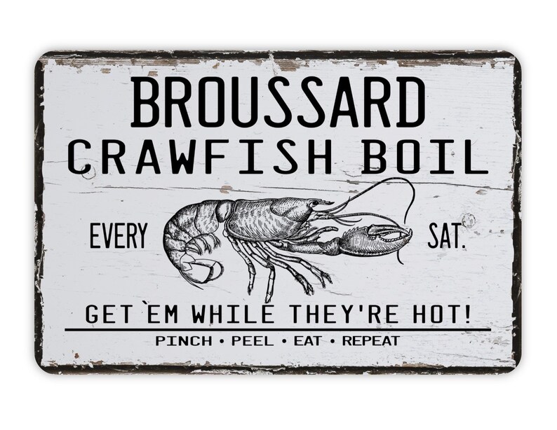 Vintage Style Crawfish Boil Personalized Metal Sign - Etsy