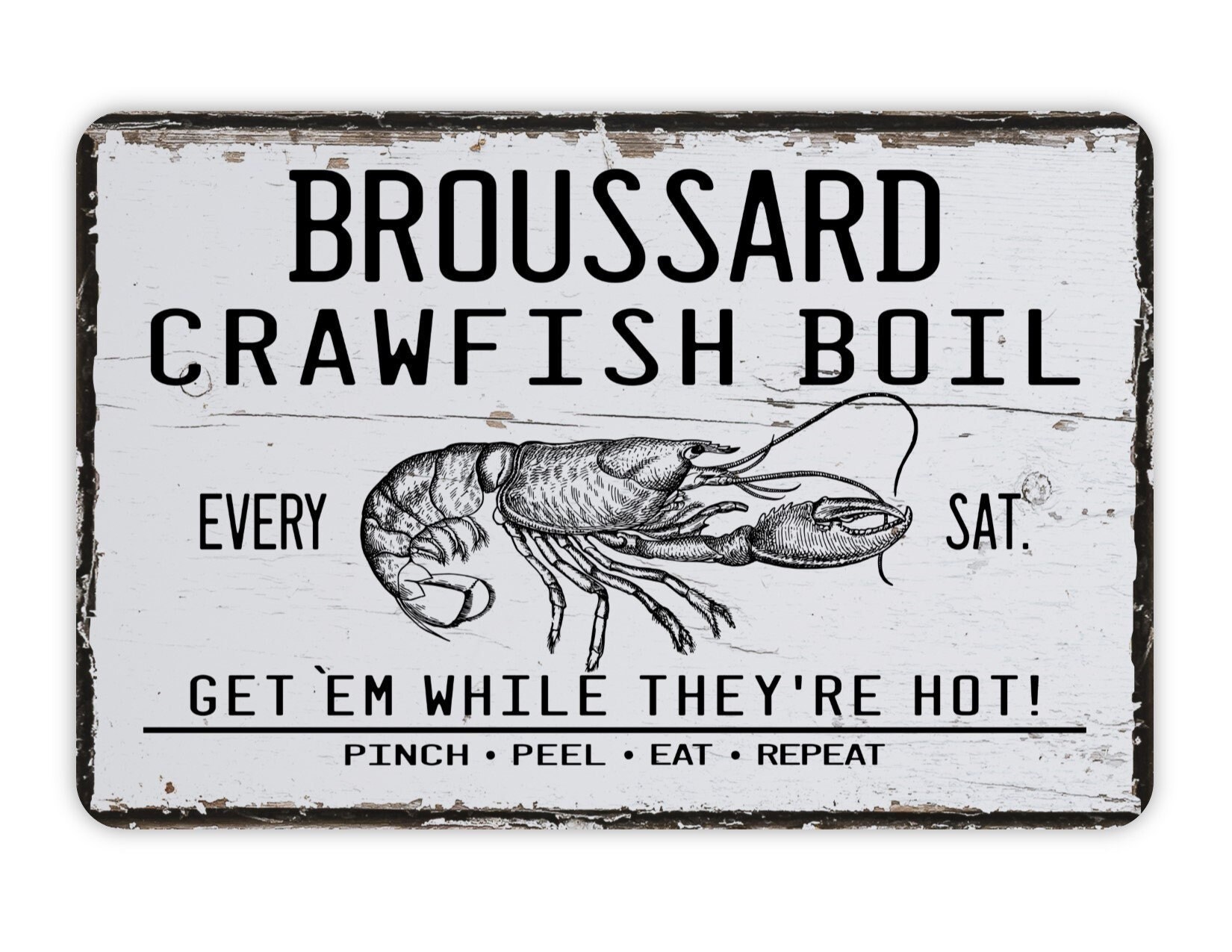 Vintage Style Crawfish Boil Personalized Metal Sign - Etsy