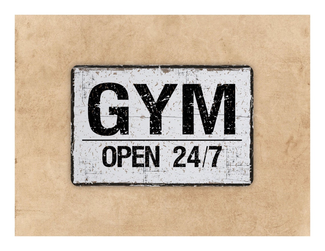 Open 24 7 Gym Home Fitness Center Metal Sign Contemporary | Etsy